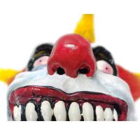 China Customizable Clown Mask Wide Smile Red Hair Adult Halloween Costume 100% Natural Latex for sale