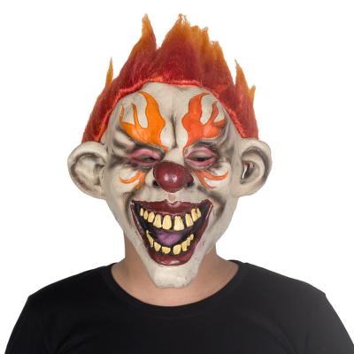 China CE Approved Fire Retardant Latex Clown Mask Demon Head Mask for Cosplay Adult Size for sale