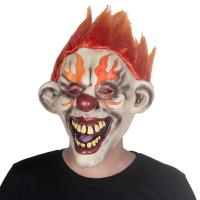 China CE Approved Fire Retardant Latex Clown Mask Demon Head Mask for Cosplay Adult Size for sale