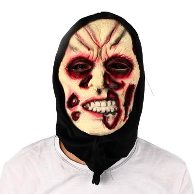 China CE Certified 28x40cm Halloween Scary Latex Mask Hooded Old Man Witch Costume for sale