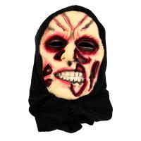 China CE Certified 28x40cm Halloween Scary Latex Mask Hooded Old Man Witch Costume for sale