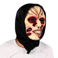 China CE Certified 28x40cm Halloween Scary Latex Mask Hooded Old Man Witch Costume for sale