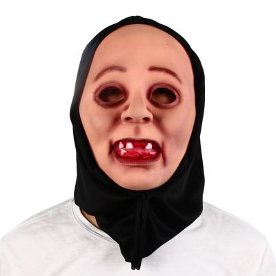 China Old Man Witch Halloween Scary Masks Highly Simulated Hooded for sale