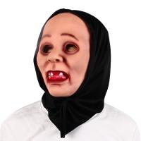 China Old Man Witch Halloween Scary Masks Highly Simulated Hooded for sale