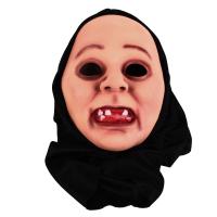 China Old Man Witch Halloween Scary Masks Highly Simulated Hooded for sale