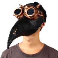 China Black Unique Horror Face Shield , Birdman Head Mask Steampunk With Goggles for sale