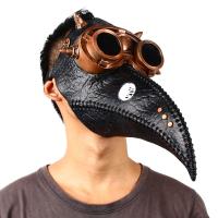 China Black Unique Horror Face Shield , Birdman Head Mask Steampunk With Goggles for sale