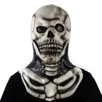 China Realistic Latex Skeleton Overhead Mask with Neck Adult Size Halloween Cosplay for sale
