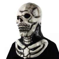 China Realistic Latex Skeleton Overhead Mask with Neck Adult Size Halloween Cosplay for sale
