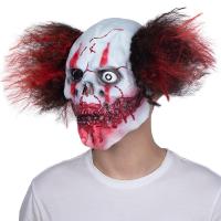 China Natural Latex Rubber Scary Clown Mask with Hair Adult Size Halloween Costume for sale