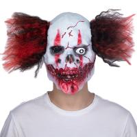 China Natural Latex Rubber Scary Clown Mask with Hair Adult Size Halloween Costume for sale