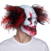 China Natural Latex Rubber Scary Clown Mask with Hair Adult Size Halloween Costume for sale