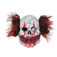China Natural Latex Rubber Scary Clown Mask with Hair Adult Size Halloween Costume for sale