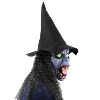 China ROHS Certified Latex Witch Full Head Mask with Hair Adult Size Halloween Costume for sale