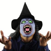 China ROHS Certified Latex Witch Full Head Mask with Hair Adult Size Halloween Costume for sale