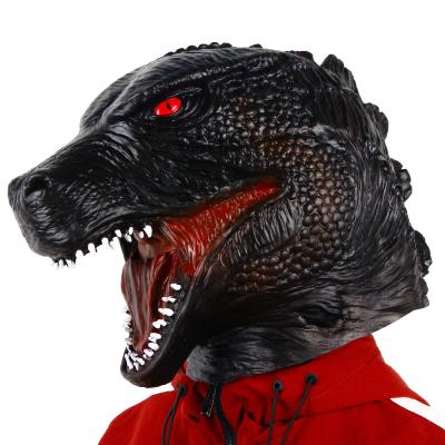 China Realistic Godzilla Latex Mask Adult Size Halloween Costume Prop Prank Party for sale