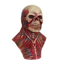 China Sinister Burned Face Skeleton Latex Mask Halloween Adults Unisex 100% Natural Rubber for sale