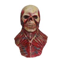 China Sinister Burned Face Skeleton Latex Mask Halloween Adults Unisex 100% Natural Rubber for sale