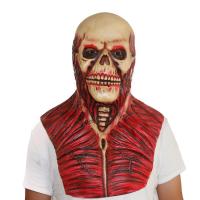 China Sinister Burned Face Skeleton Latex Mask Halloween Adults Unisex 100% Natural Rubber for sale