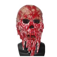 China 100% Natural Latex Rubber Bloody Zombie Head Mask Halloween Costume CE EN71 Approved Adult Size for sale