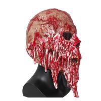 China 100% Natural Latex Rubber Bloody Zombie Head Mask Halloween Costume CE EN71 Approved Adult Size for sale