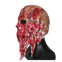 China 100% Natural Latex Rubber Bloody Zombie Head Mask Halloween Costume CE EN71 Approved Adult Size for sale