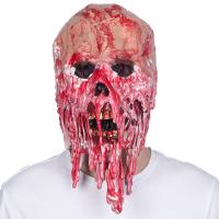 China Realistic Scary Zombie Skeleton Mask 28x40cm Adult Size Latex Halloween Cosplay for sale