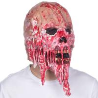 China Realistic Scary Zombie Skeleton Mask 28x40cm Adult Size Latex Halloween Cosplay for sale