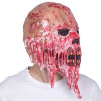 China Realistic Scary Zombie Skeleton Mask 28x40cm Adult Size Latex Halloween Cosplay for sale