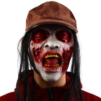 China 28x40cm Bloody Zombie Latex Mask Halloween Party Horror Costume Accessory EN71 for sale