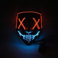 China LED Glowing Mask Plastic Adult Size Halloween Costume Party Cosplay Prop for sale