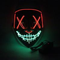China LED Glowing Mask Plastic Adult Size Halloween Costume Party Cosplay Prop for sale