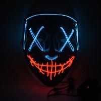 China LED Glowing Mask Plastic Adult Size Halloween Costume Party Cosplay Prop for sale