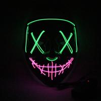 China LED Glowing Mask Plastic Adult Size Halloween Costume Party Cosplay Prop for sale