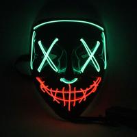 China LED Glowing Mask Plastic Adult Size Halloween Costume Party Cosplay Prop for sale