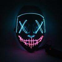 China LED Glowing Mask Plastic Adult Size Halloween Costume Party Cosplay Prop for sale