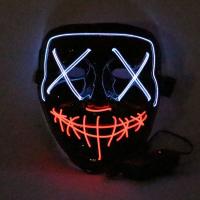 China LED Glowing Mask Plastic Adult Size Halloween Costume Party Cosplay Prop for sale