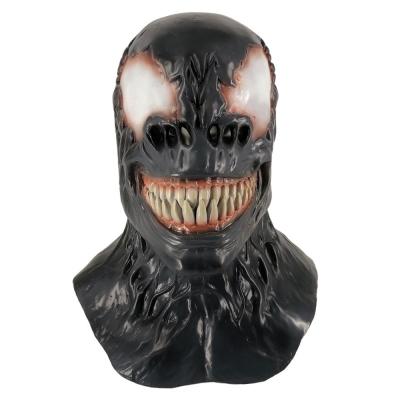 China Deluxe Venom Skeleton Latex Mask 28x40cm Vivid Halloween Costume Adult for sale