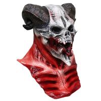 China Baphomet Krampus Demon Skeleton Latex Mask Adult Size Scary Halloween Costume for sale