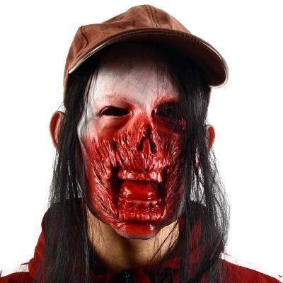 China EN71 Approved 100% Natural Latex Bloody Creepy Head Mask Adult Size Halloween Party for sale