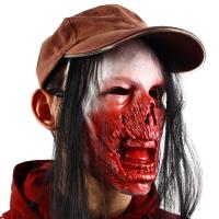 China EN71 Approved 100% Natural Latex Bloody Creepy Head Mask Adult Size Halloween Party for sale