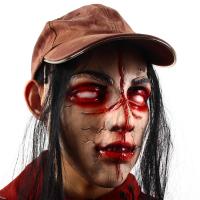 China Halloween Scary Latex Mask with Long Hair and Hat Adult Size EN71 Certified for sale