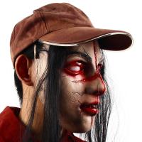 China Halloween Scary Latex Mask with Long Hair and Hat Adult Size EN71 Certified for sale