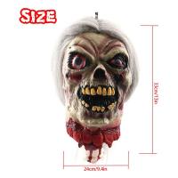 China Realistic Zombie Head Haunted House Prop 33cm Latex Horror Halloween Decoration for sale