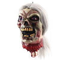 China Realistic Zombie Head Haunted House Prop 33cm Latex Horror Halloween Decoration for sale