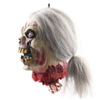 China Realistic Zombie Head Haunted House Prop 33cm Latex Horror Halloween Decoration for sale
