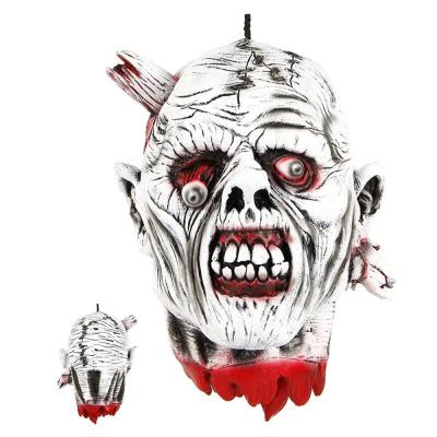 China Realistic Bloody Zombie Head Halloween Mask 100% Natural Latex Adult Size for sale