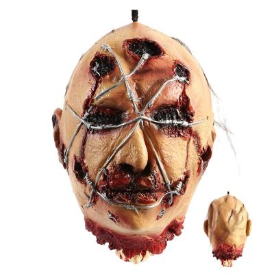 China Realistic Latex Zombie Head Prop Halloween Party Decoration CE Certified Adult Size for sale