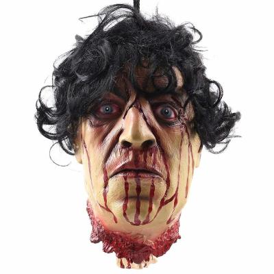 China Realistic Bloody Zombie Head Halloween Prop Latex Mask Adult Size for Party Decoration for sale