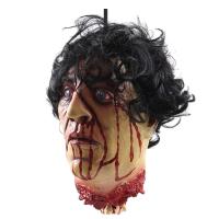 China Realistic Bloody Zombie Head Halloween Prop Latex Mask Adult Size for Party Decoration for sale